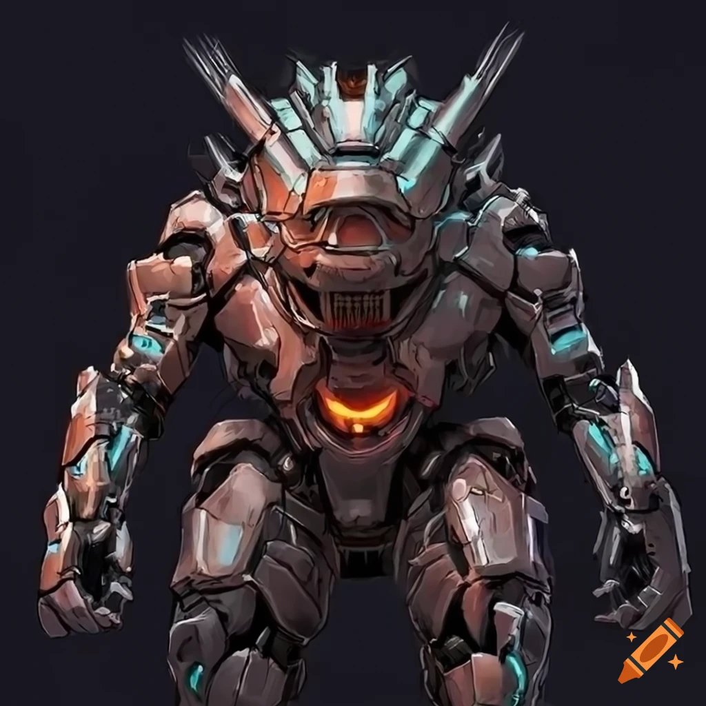 Exceptional highly detailed mecha artwork on Craiyon