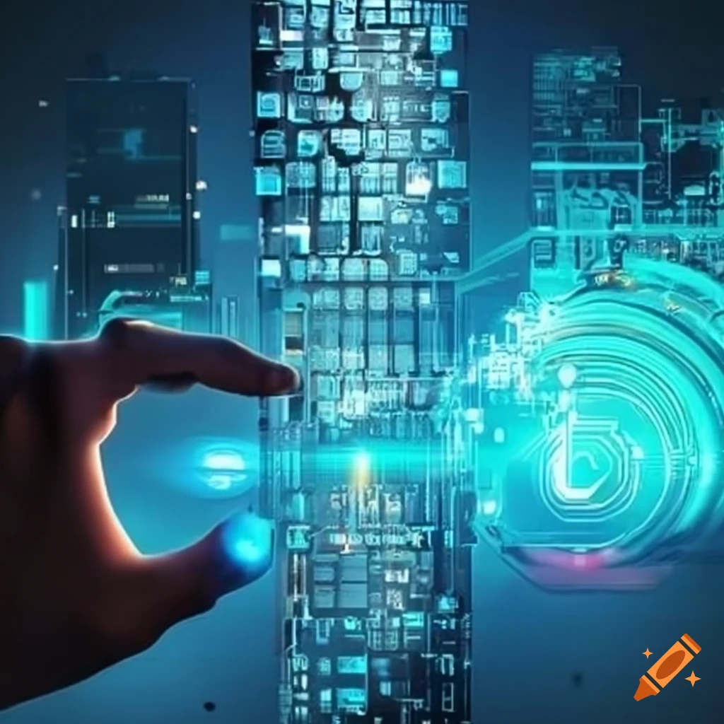 Illustration of disruption or change with technology replacing ...