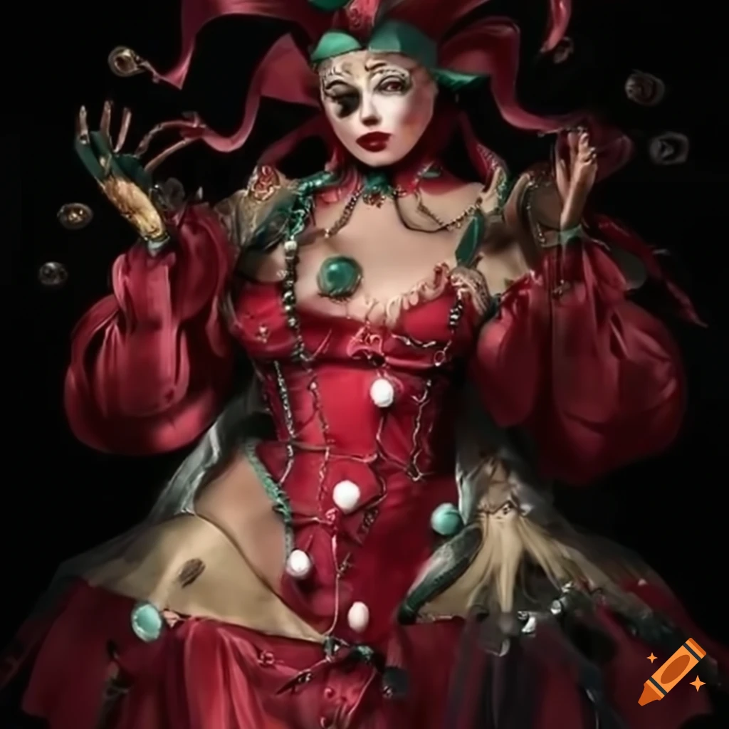 Female jester character on Craiyon