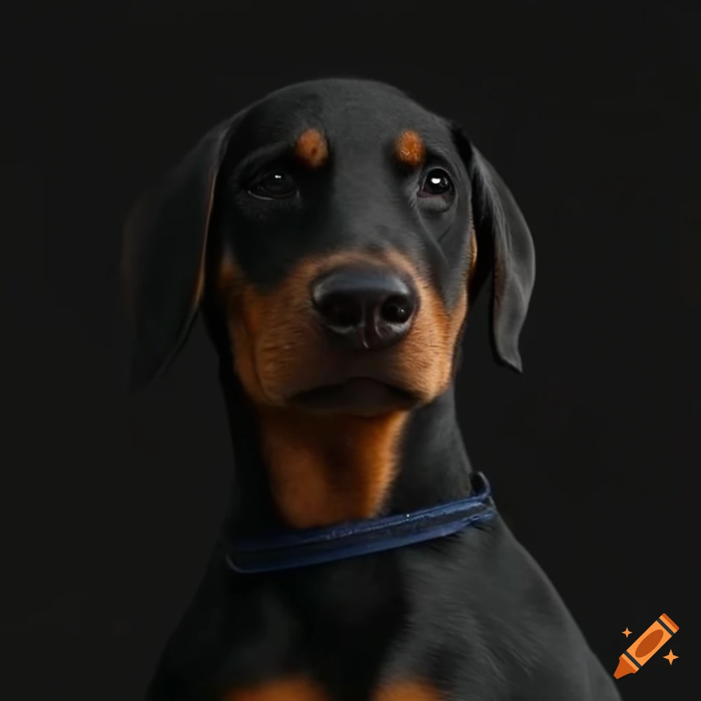 Doberman puppy dog named shadow on Craiyon