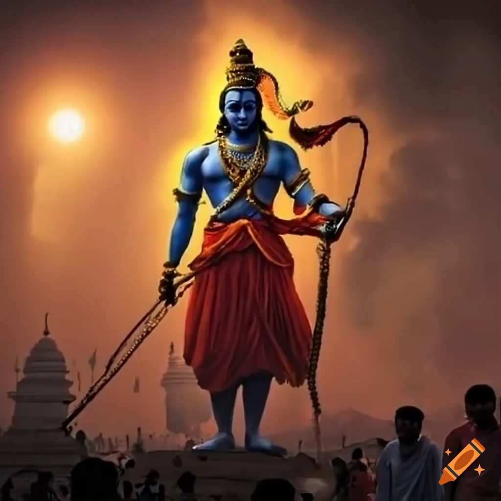 Sri ram returning to ayodhya amidst festive celebrations on Craiyon