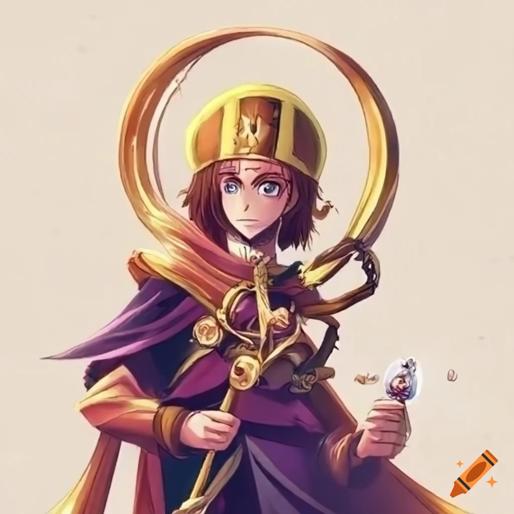 Anime style saint martin of tours with divine help on Craiyon