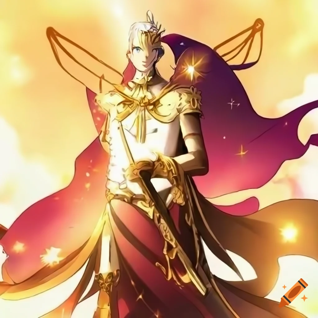 Saint martin of tours in epic anime style with celestial aura and ...