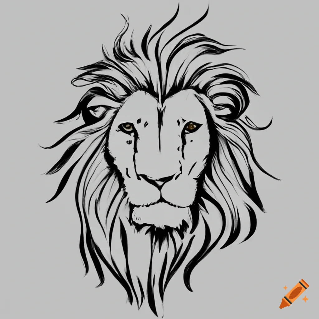 Simple drawing of a lion on Craiyon