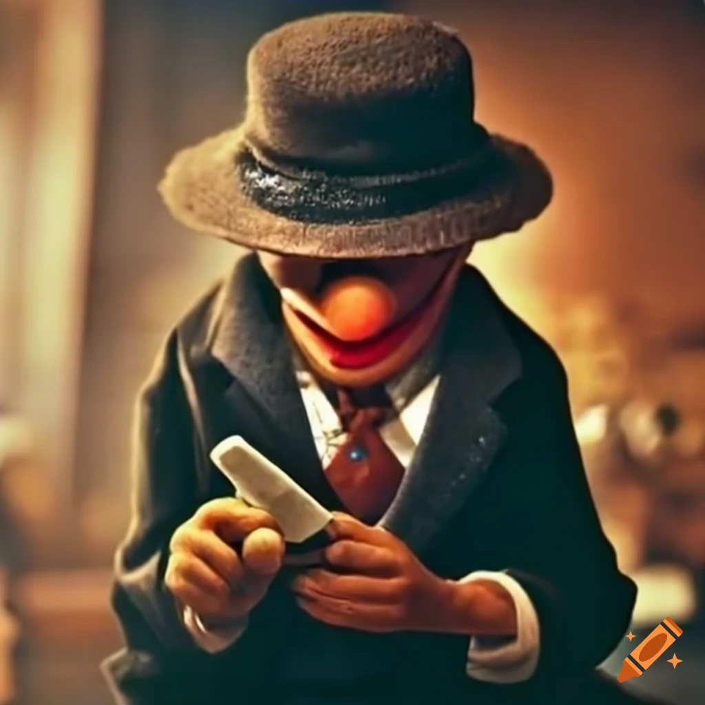 Muppet private investigator in 1970s nyc crime scene on Craiyon