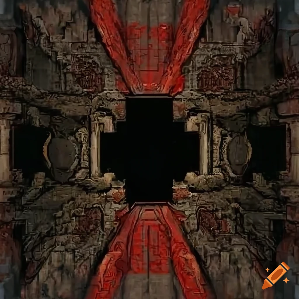 Old doom games inspired title screen background on Craiyon