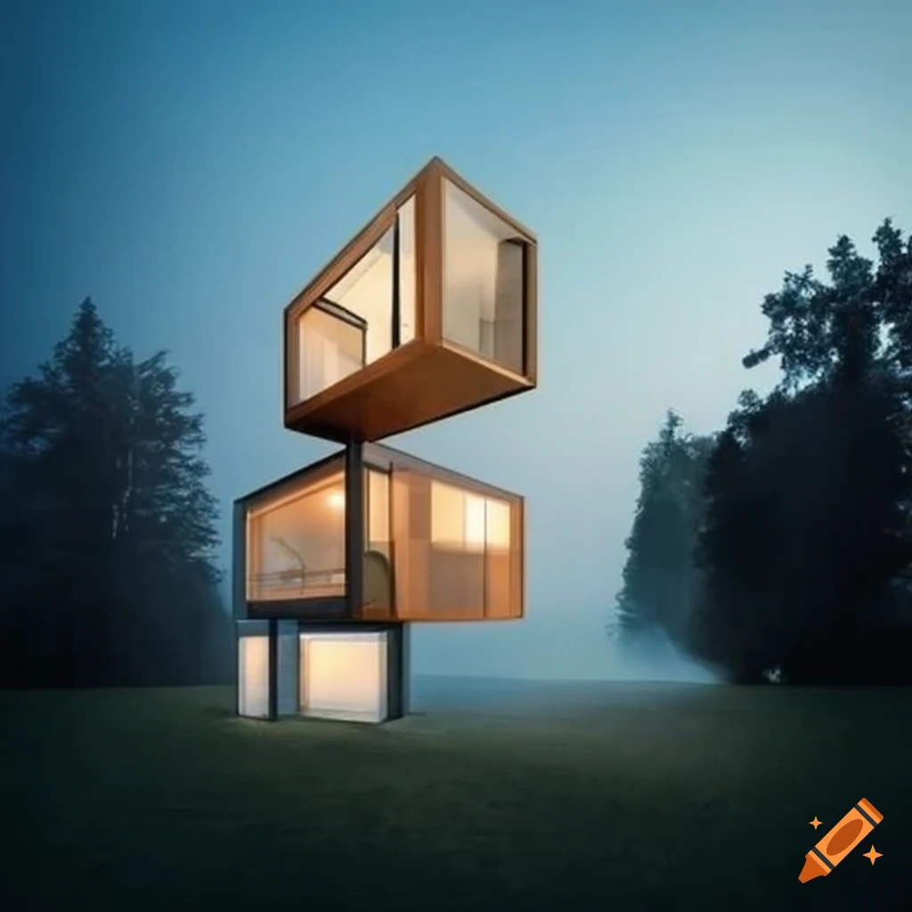 Modern house with impossible architecture on Craiyon