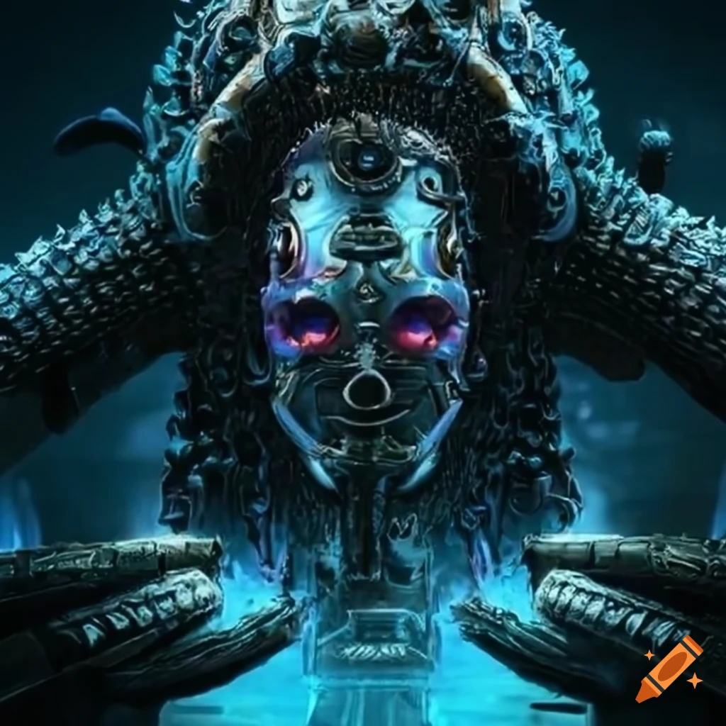 Representation of the god of machines on Craiyon