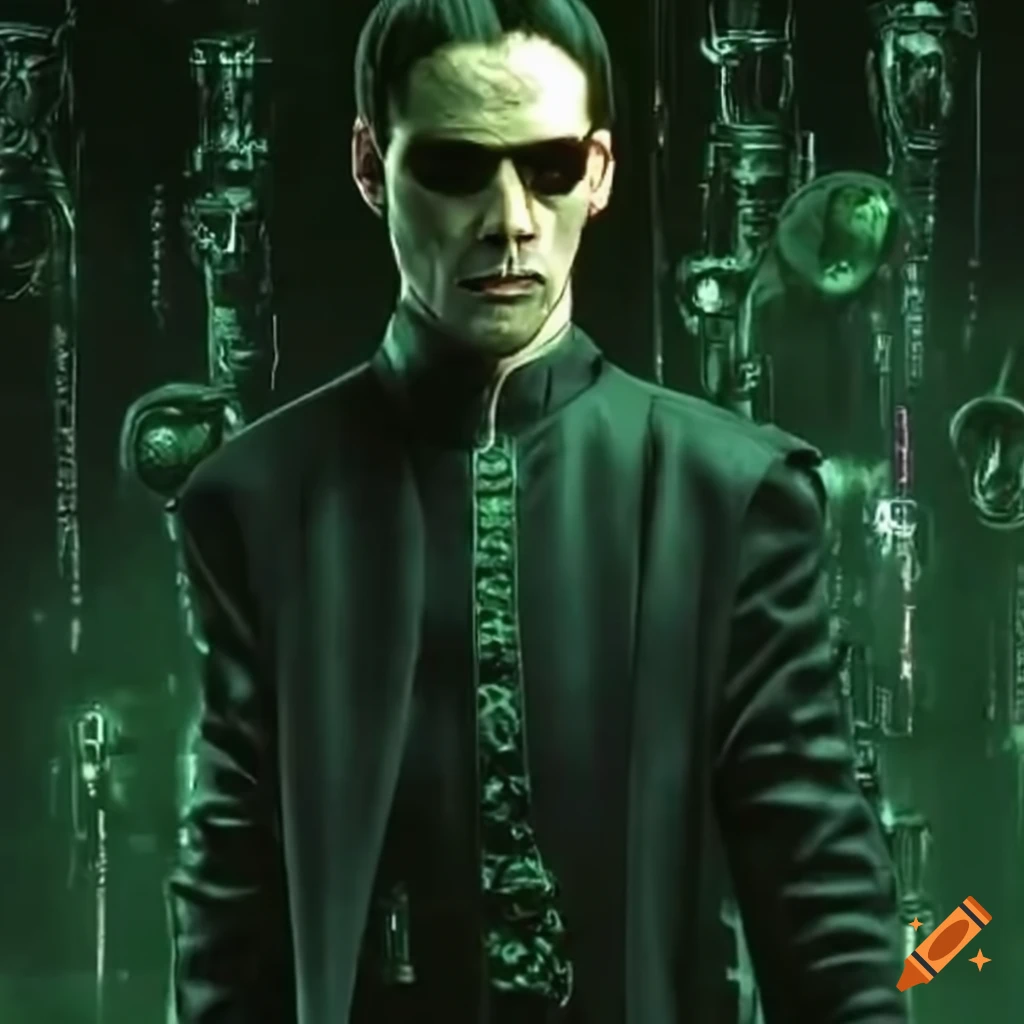 Neo from matrix wielding a spoon as a weapon on Craiyon