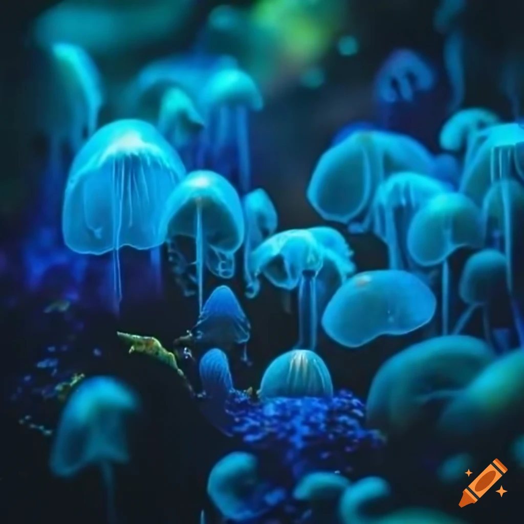 Underwater tapestry of vibrant fish, coral, and mythical creatures ...