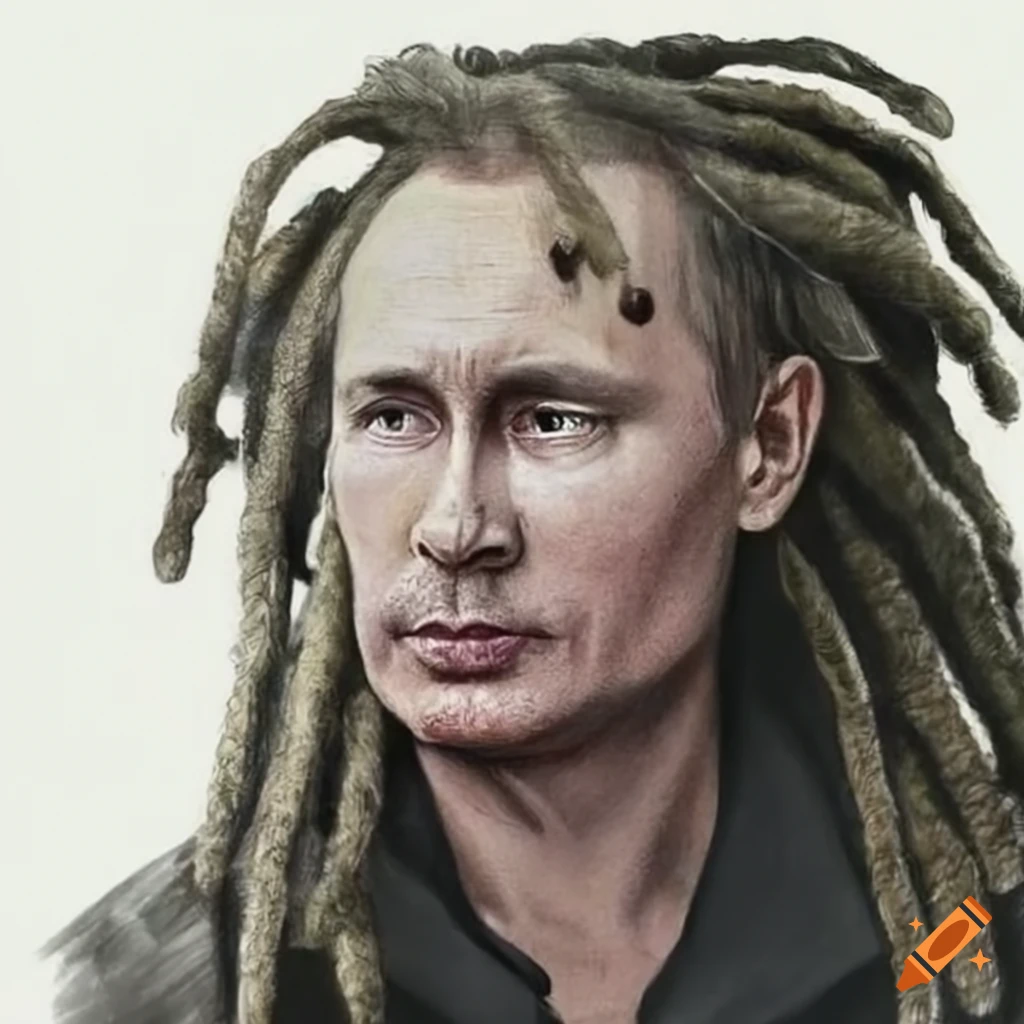 Realistic drawing of vladimir putin with dreadlocks on Craiyon