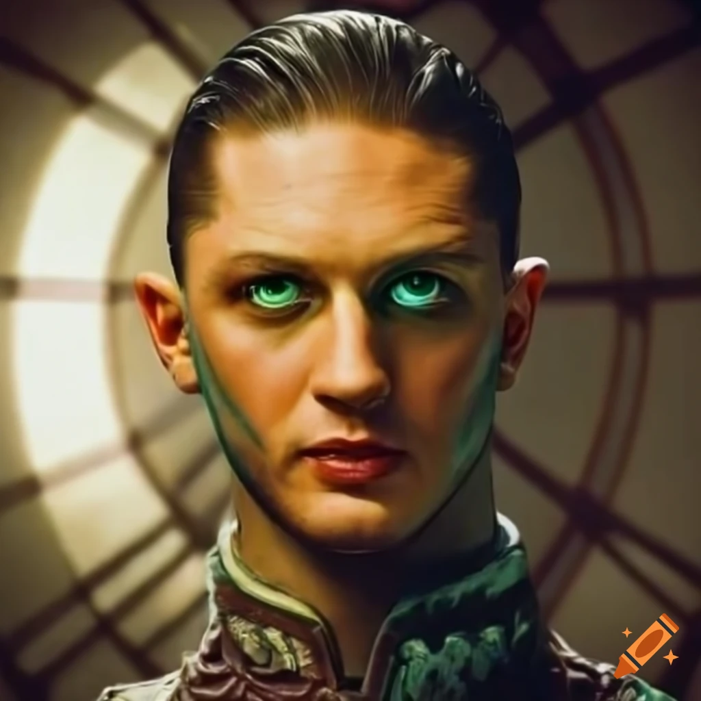 Young Tom Hardy as Romulan Praetor Shinzon on the throne of the ...