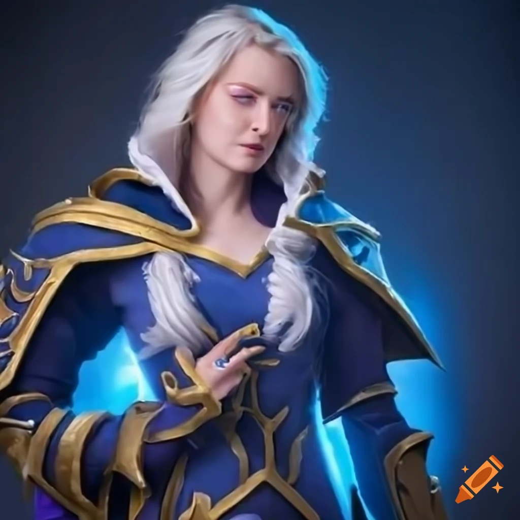 Jaina Proudmoore from World of Warcraft crying on Craiyon