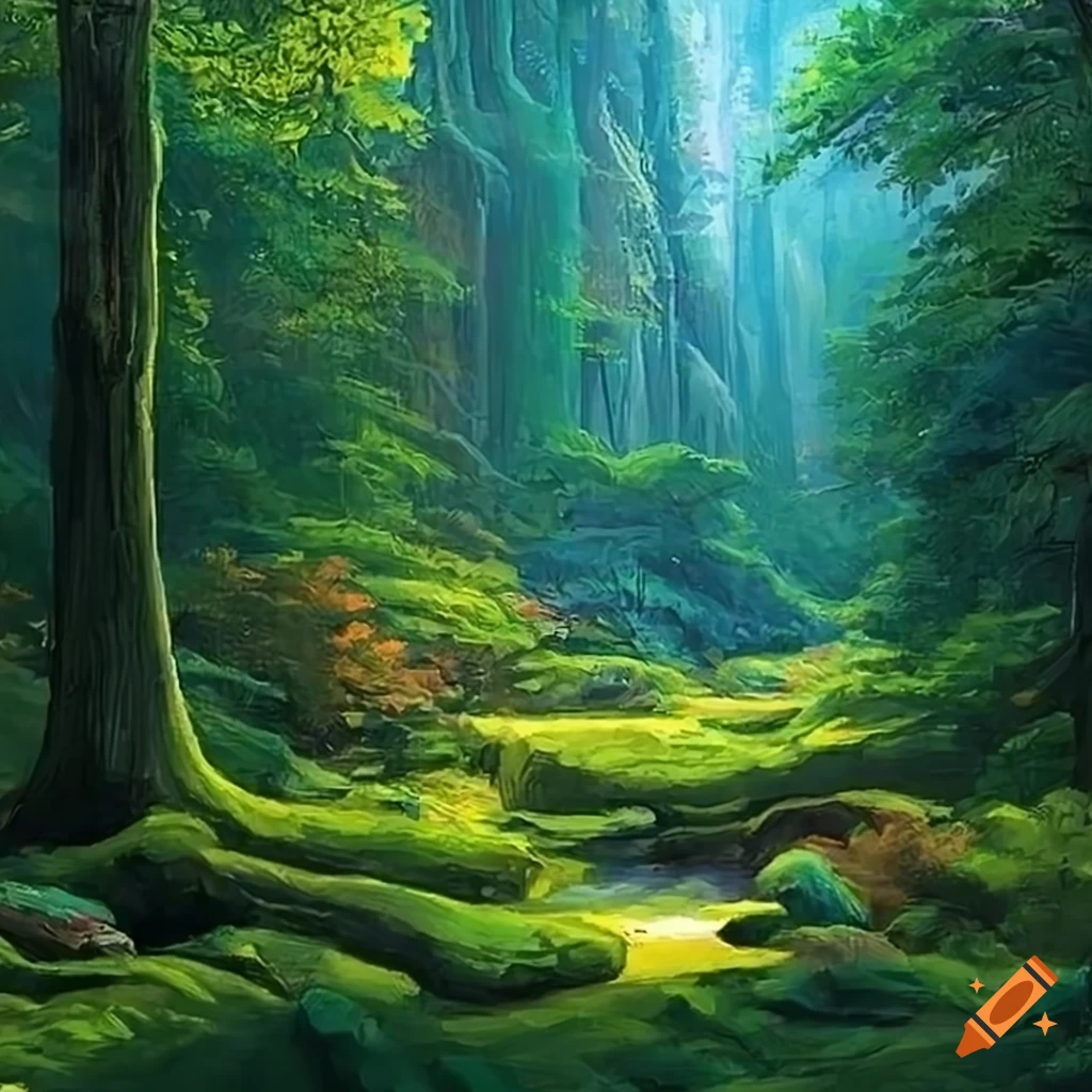 Highly detailed stunning forest by james gurney on Craiyon