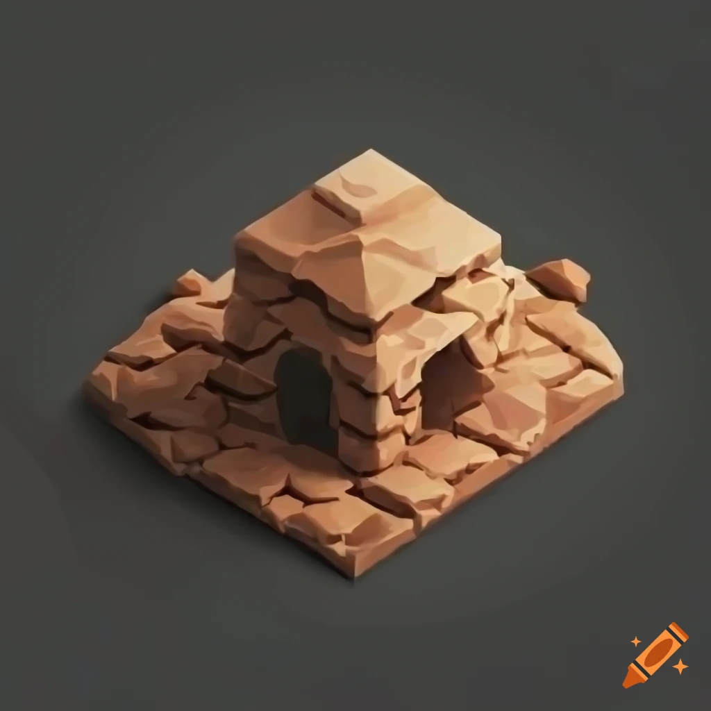 Sandstone rpg tiles in an isometric view on Craiyon