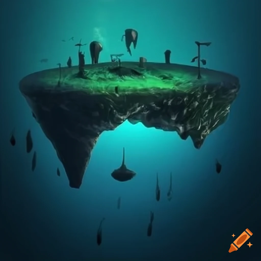 Empty floating island in the void on Craiyon