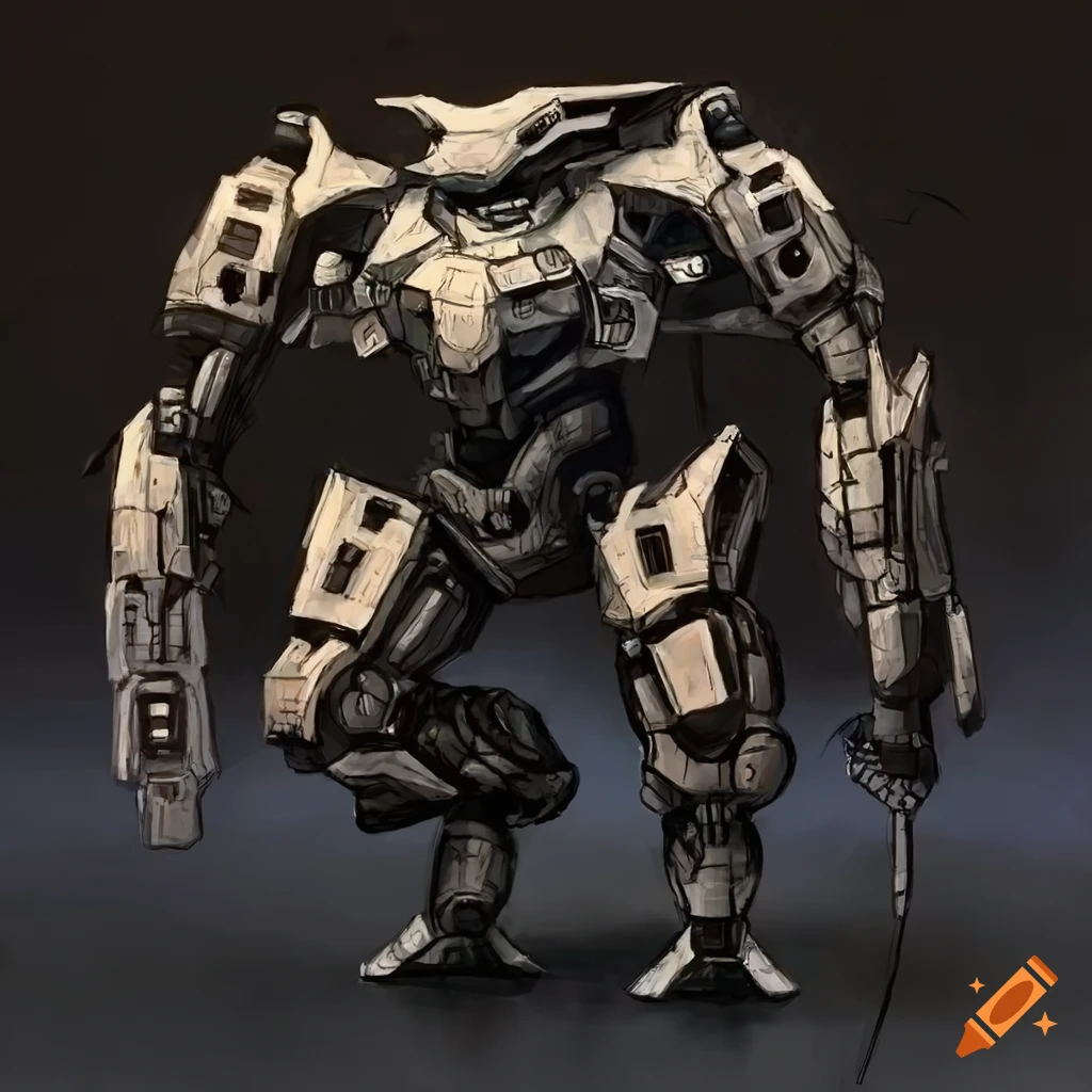 Sleek combat mecha by james gurney on Craiyon