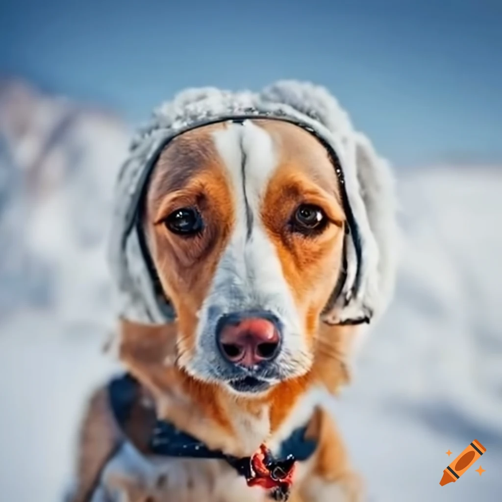 Dog skiing in snow on Craiyon