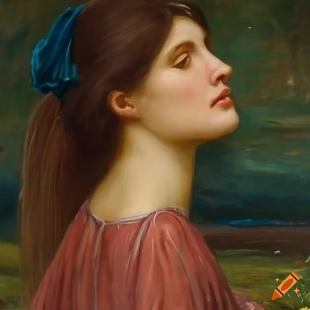 James William Waterhouse painting of a mythical Ukrainian Nyavka and an ...