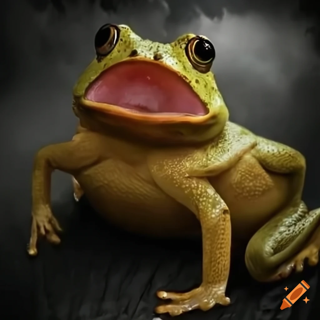 Giant frog devouring a city skyline on Craiyon