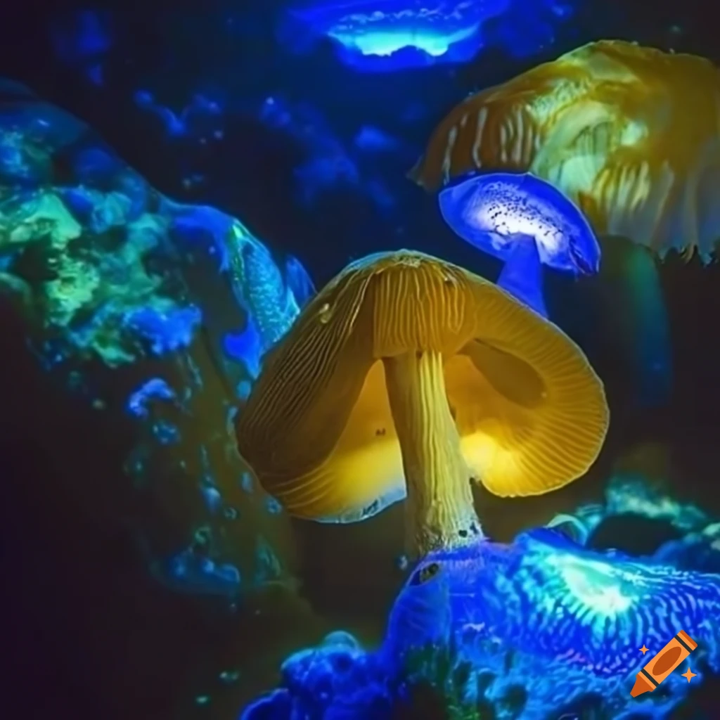 Underwater tapestry of vibrant fish, coral, and mythical creatures ...