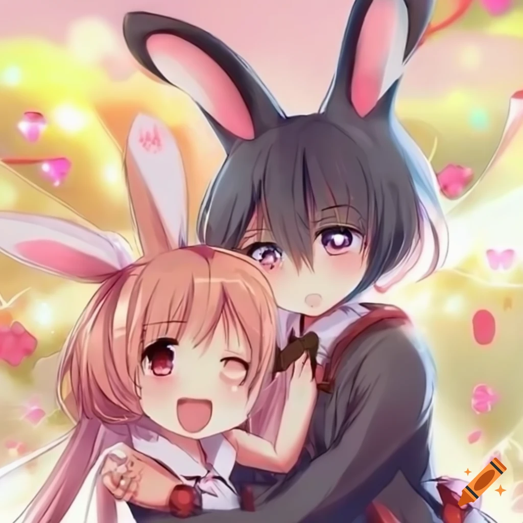Anime bunnies in love on Craiyon