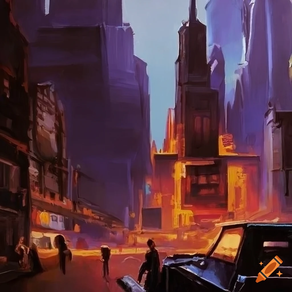 Blade runner and back to the future highly detailed artwork by james ...