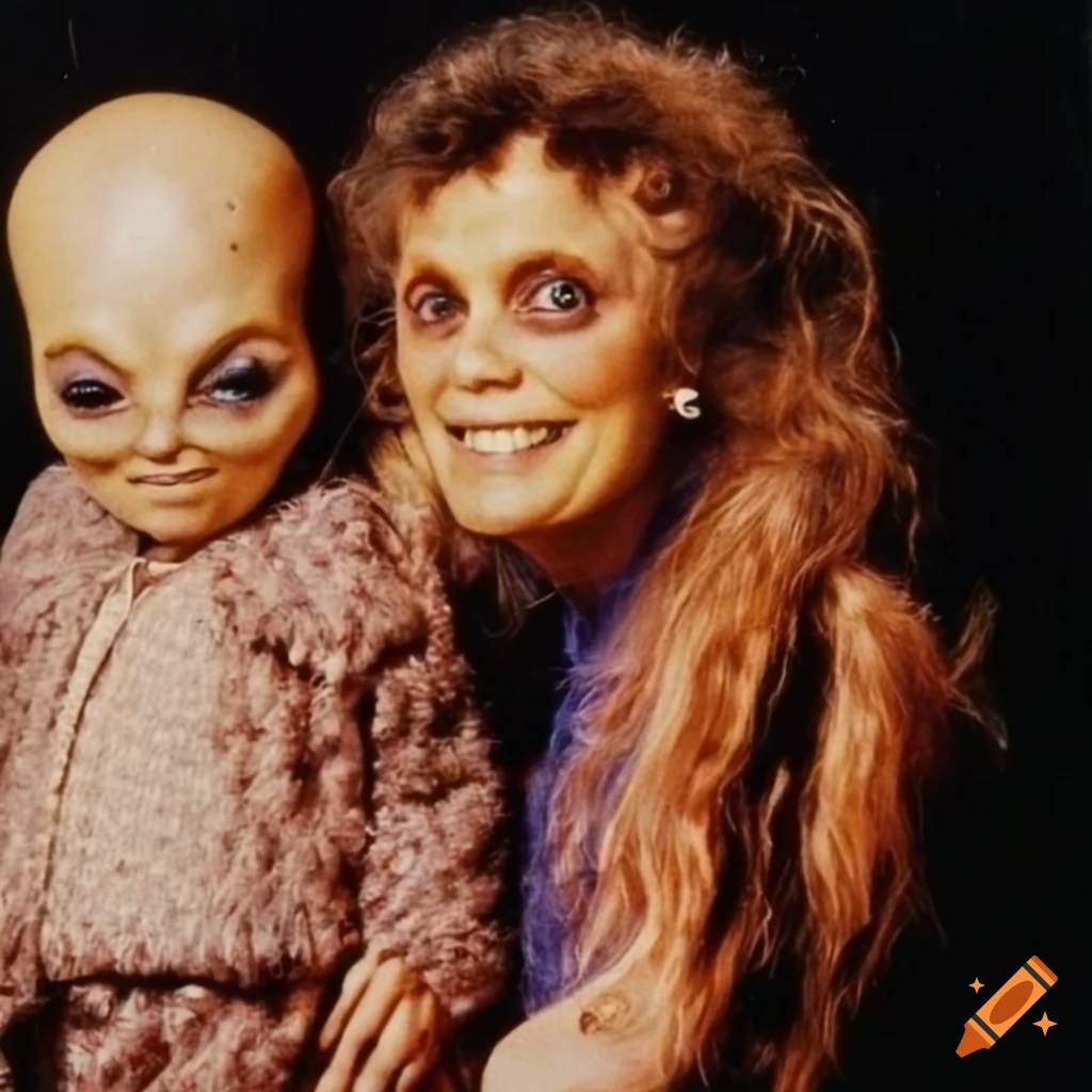 Vintage 1980s portrait of an alien family in stylish attire on Craiyon