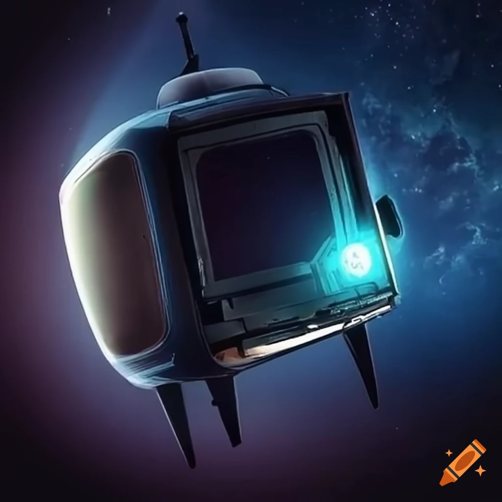 Tv floating in outer space on Craiyon