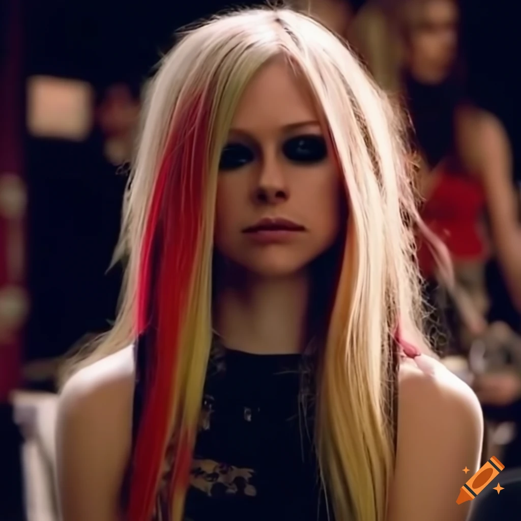 Avril lavigne seen from behind in a mid-shot on Craiyon