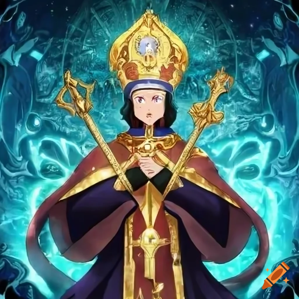 Saint martin of tours in epic anime style with celestial aura and ...