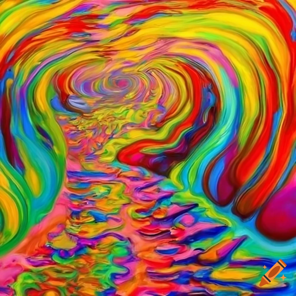 Impressionist psychedelic painting of a dizzy field on Craiyon