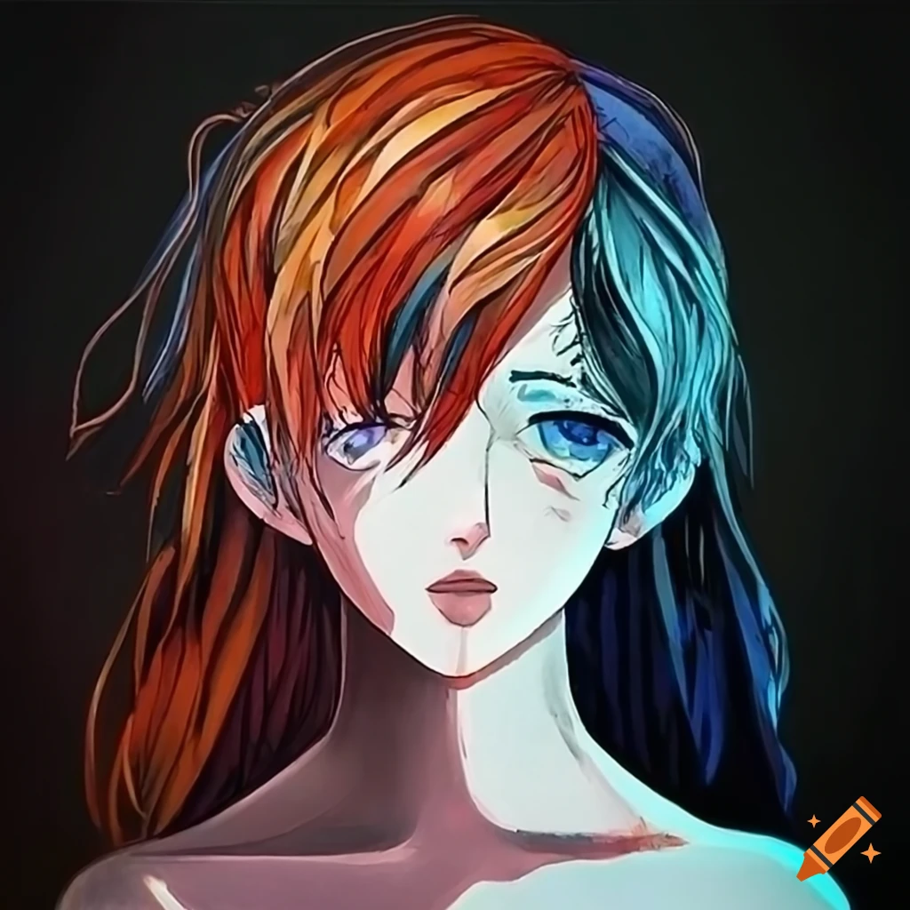 Cubism art portrait depicting sadness on Craiyon