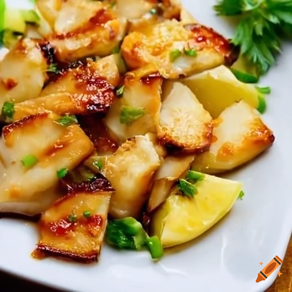 Sauteed fish slices with pineapple, chinese cuisine on Craiyon