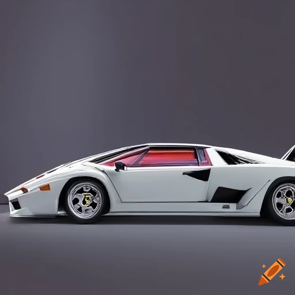 White lamborghini countach and ferrari f40 with doors open in ...