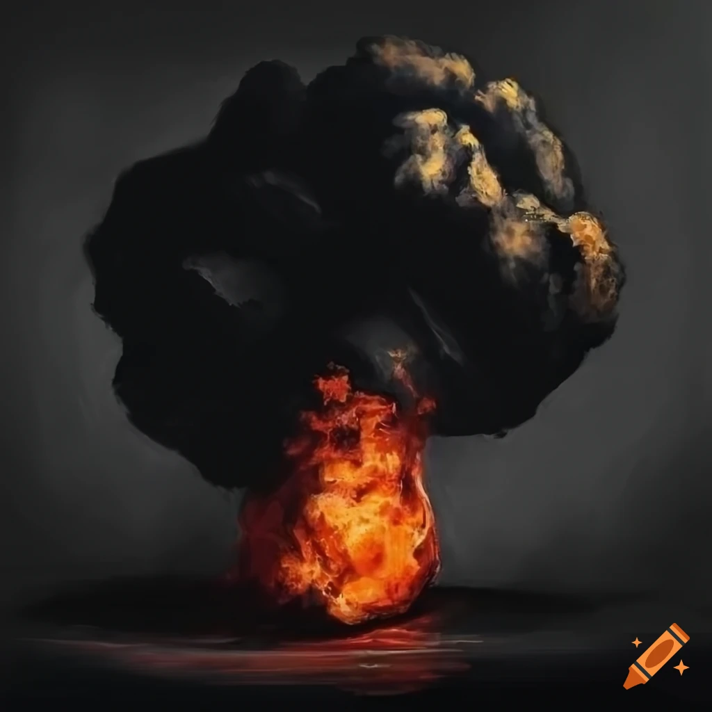 High resolution abstract coal and chalk dust canvas painting portraying ...