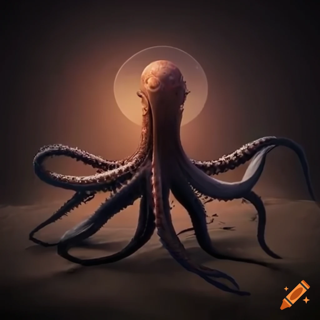 Giant sand-dwelling creature swimming through desert dunes on Craiyon