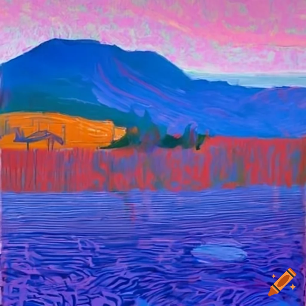 David hockney landscape painting on Craiyon