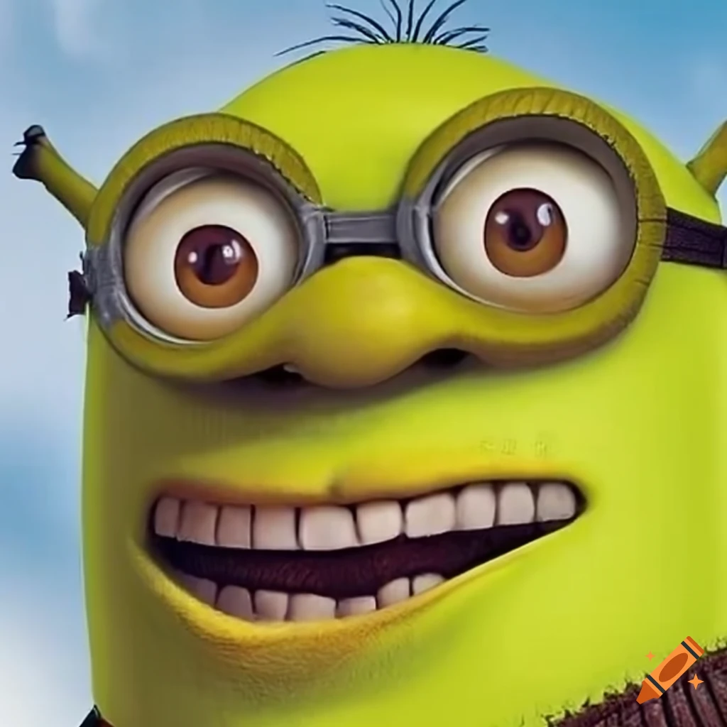 Shrek depicted as minion character on Craiyon