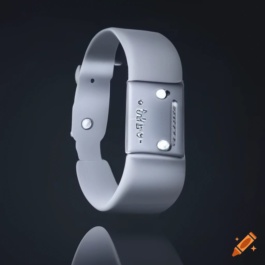 White non-screen tracking bracelet with police help button on Craiyon