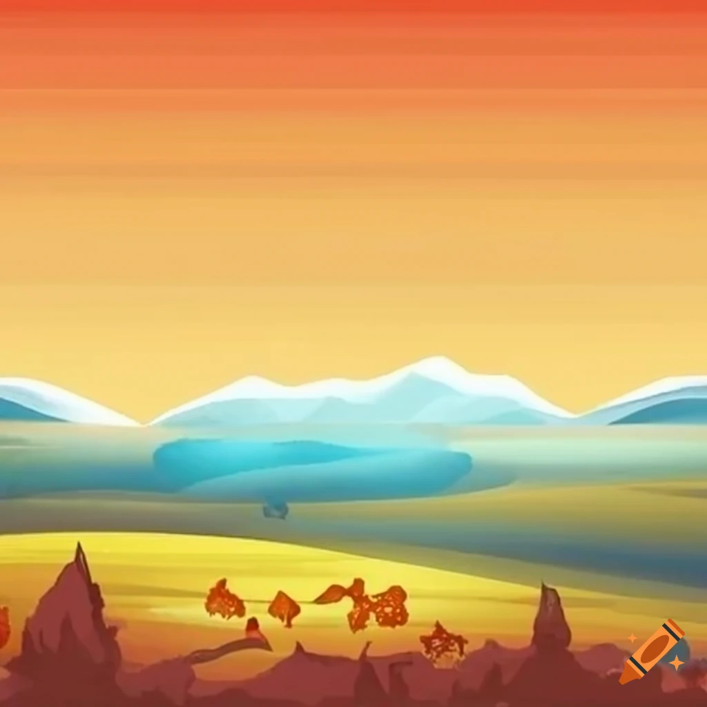 Icy landscape with leaves and an ice monster on Craiyon