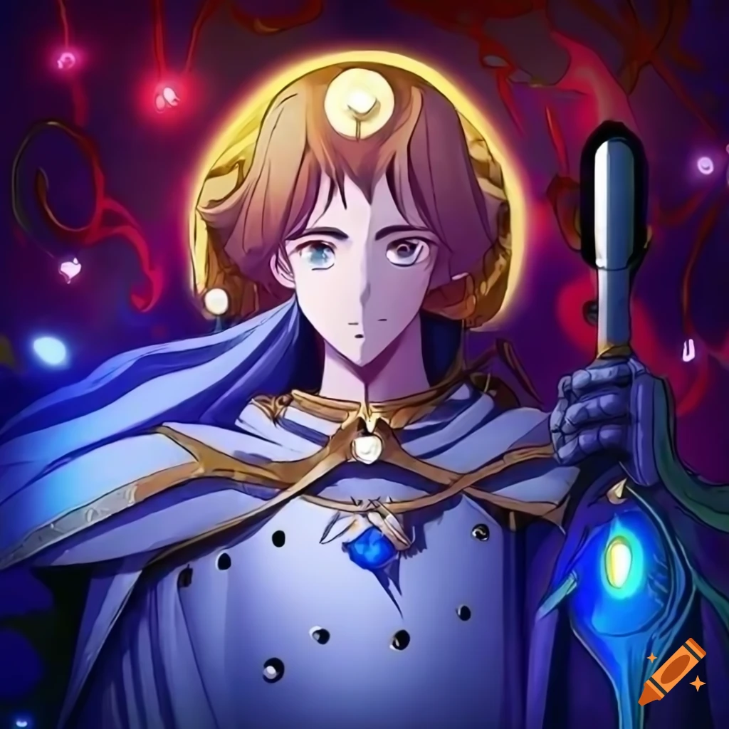 Saint martin of tours with celestial aura and divine protection in ...