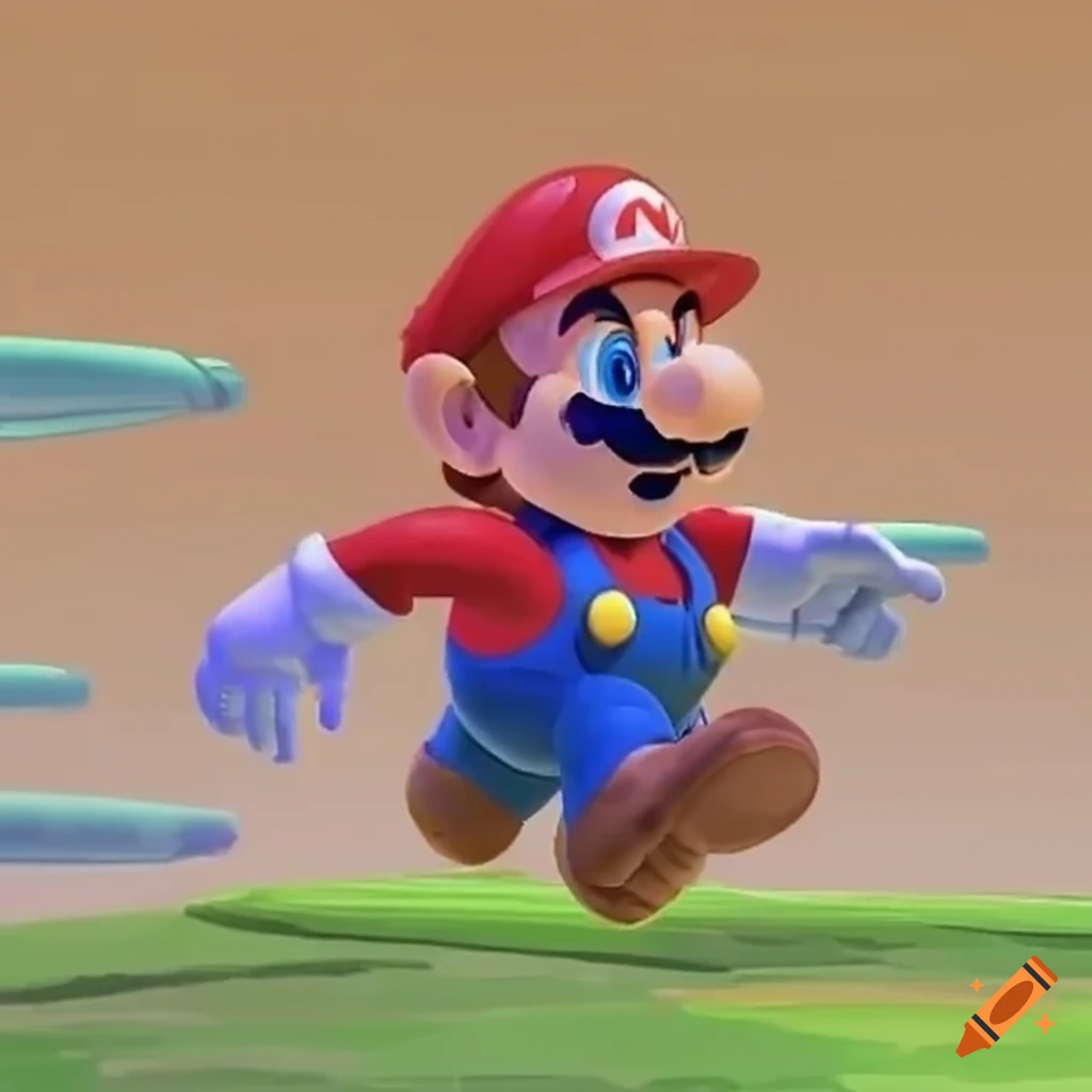 Mario jumping on a switch on Craiyon