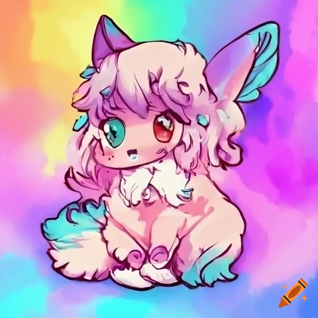 Cute pastel fox fursona illustration on Craiyon