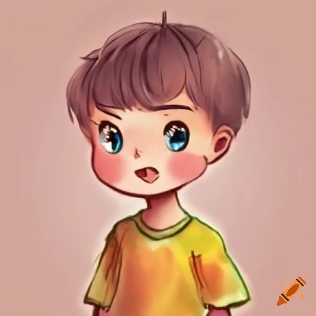 Drawing of a baby student on Craiyon