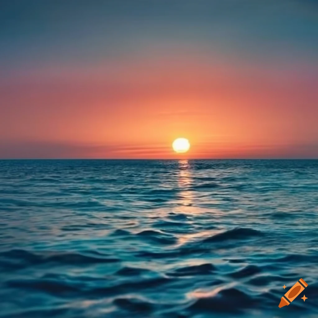 Ocean sunset on Craiyon