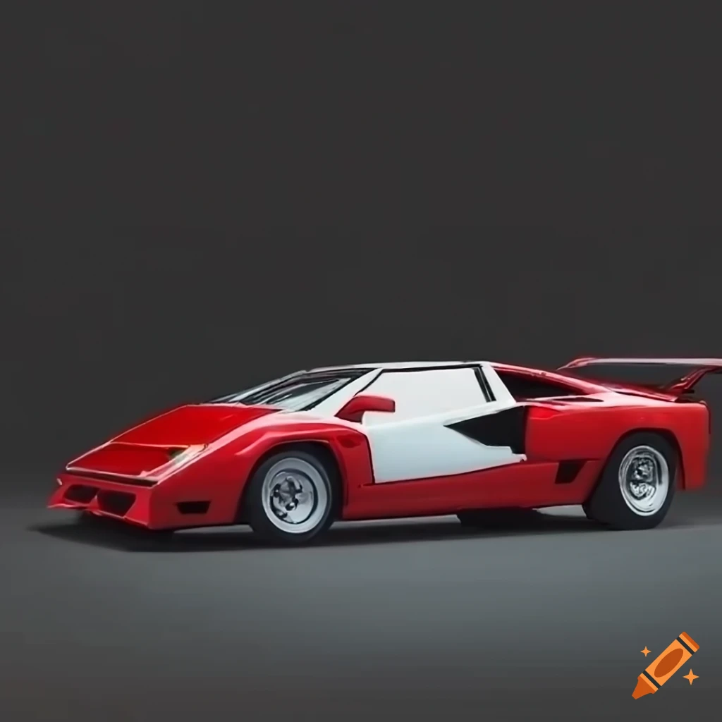 White lamborghini countach and ferrari f40 with doors open in ...