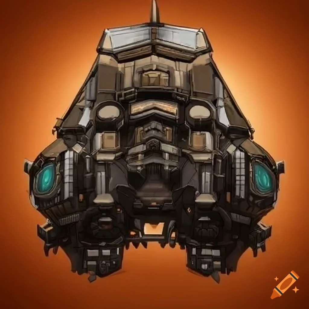 Intricate spaceship from a top-down game on Craiyon