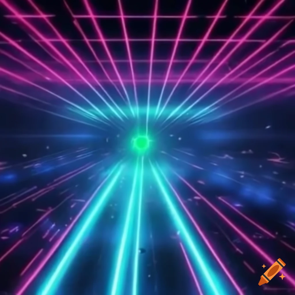 Anime show with dubstep music and laser lights on Craiyon