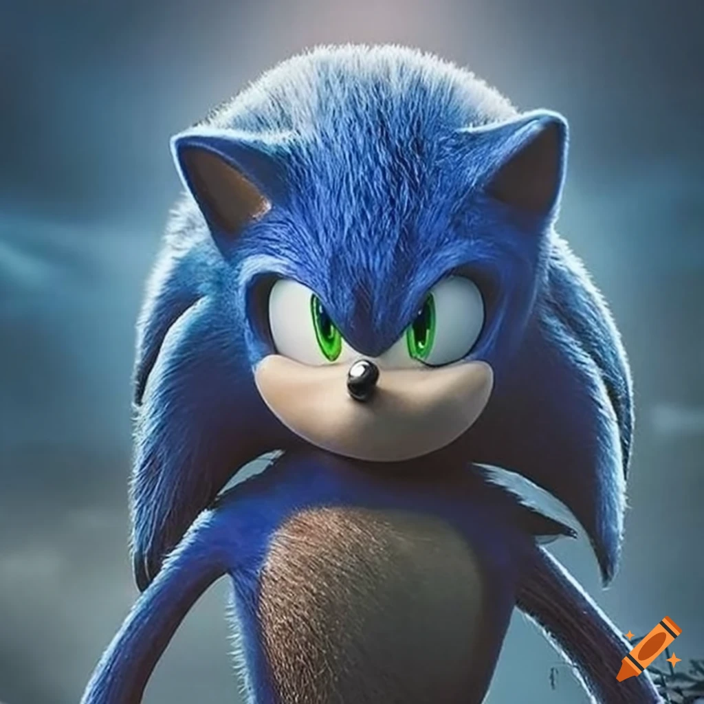 Sonic the hedgehog live-action movie by paramount pictures on Craiyon